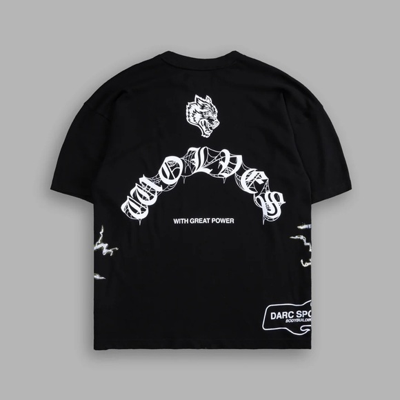 Darc Sport | Shirts | Soldout Electro Side By Side Oversized Tee In Black | Poshmark